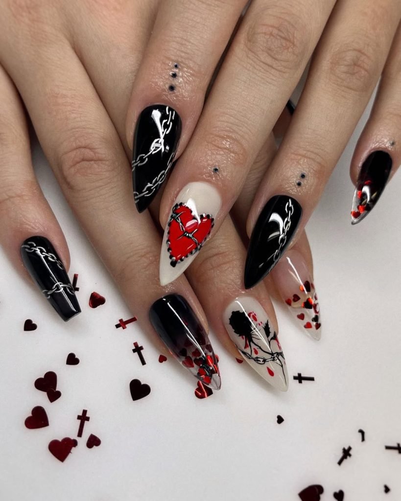 17 Luxe Goth Nail Ideas That Prove Darkness Can Dazzle - Glimsie