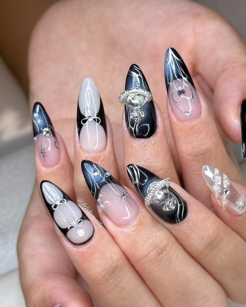 17 Luxe Goth Nail Ideas That Prove Darkness Can Dazzle - Glimsie