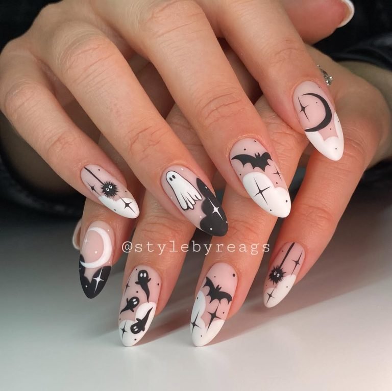 25 Halloween Black Nail Ideas That Serve Haunted Couture - Glimsie