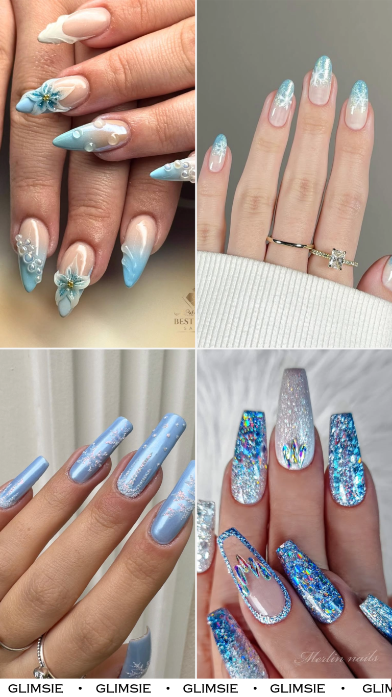 26 Icy Blue Nail Ideas So Cool They’ll Outshine the Snow - Glimsie