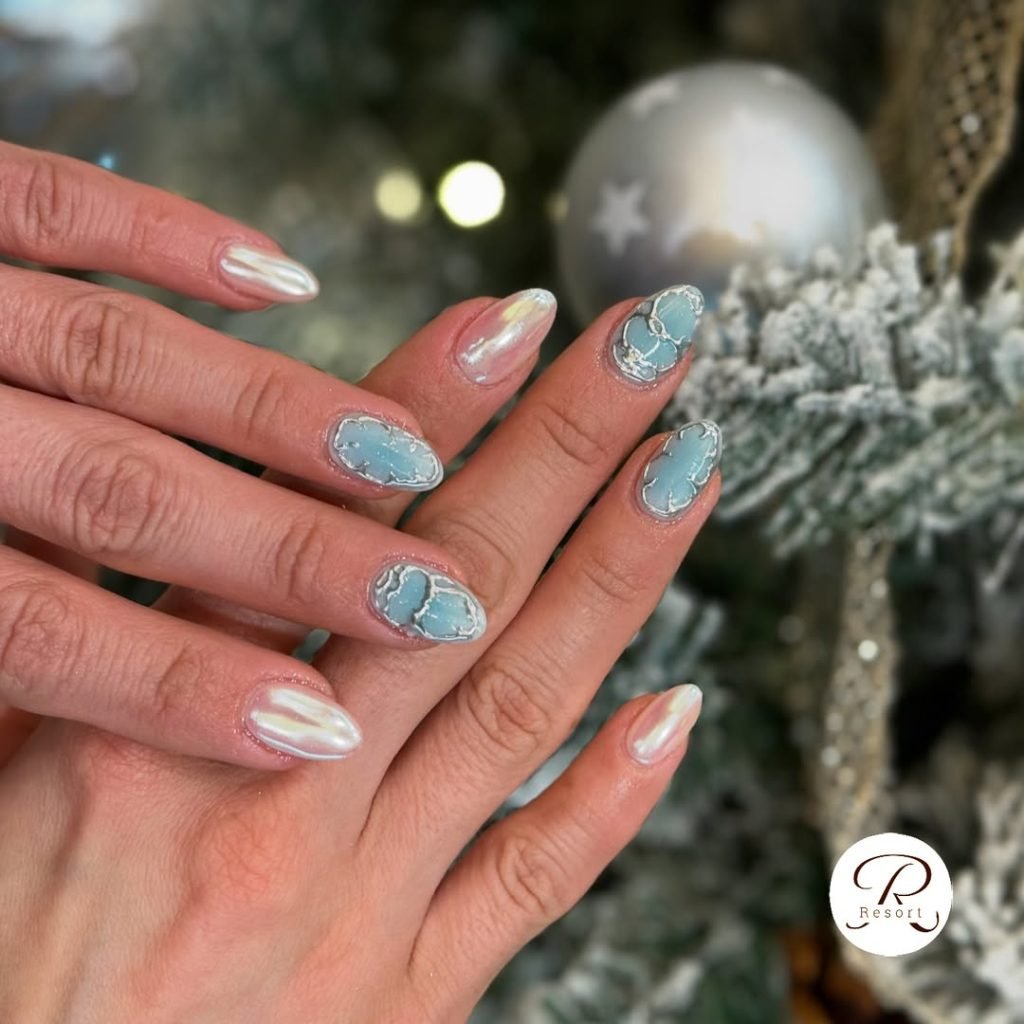 26 Icy Blue Nail Ideas So Cool They’ll Outshine the Snow - Glimsie
