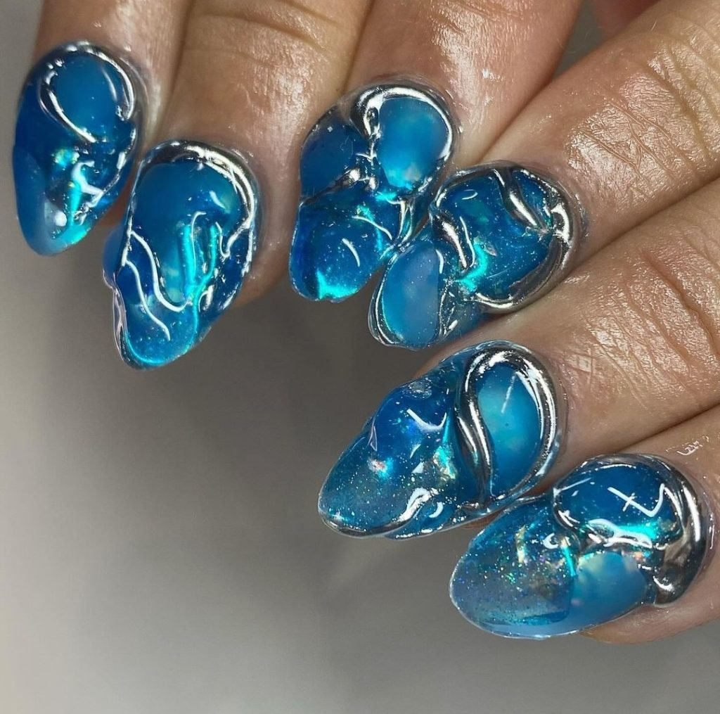26 Icy Blue Nail Ideas So Cool They’ll Outshine the Snow - Glimsie