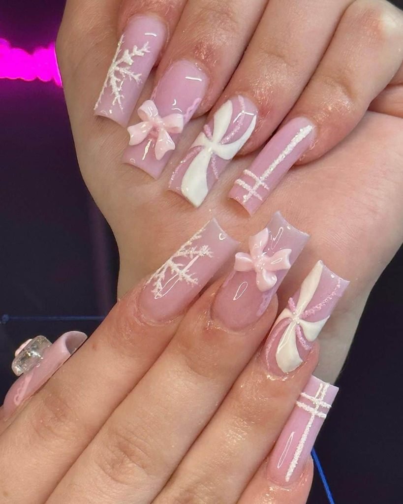 27 Classy Pink Christmas Nail Ideas for a Timeless Holiday Glow - Glimsie